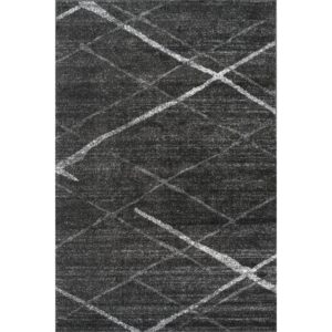 nuLOOM 7x9 Thigpen Contemporary Area Rug, Charcoal, Abstract Lines, Non-Slip Backing, Stain Resistant, For Bedroom, Dining Room, Living Room, Hallway, Office, Kitchen, Entryway