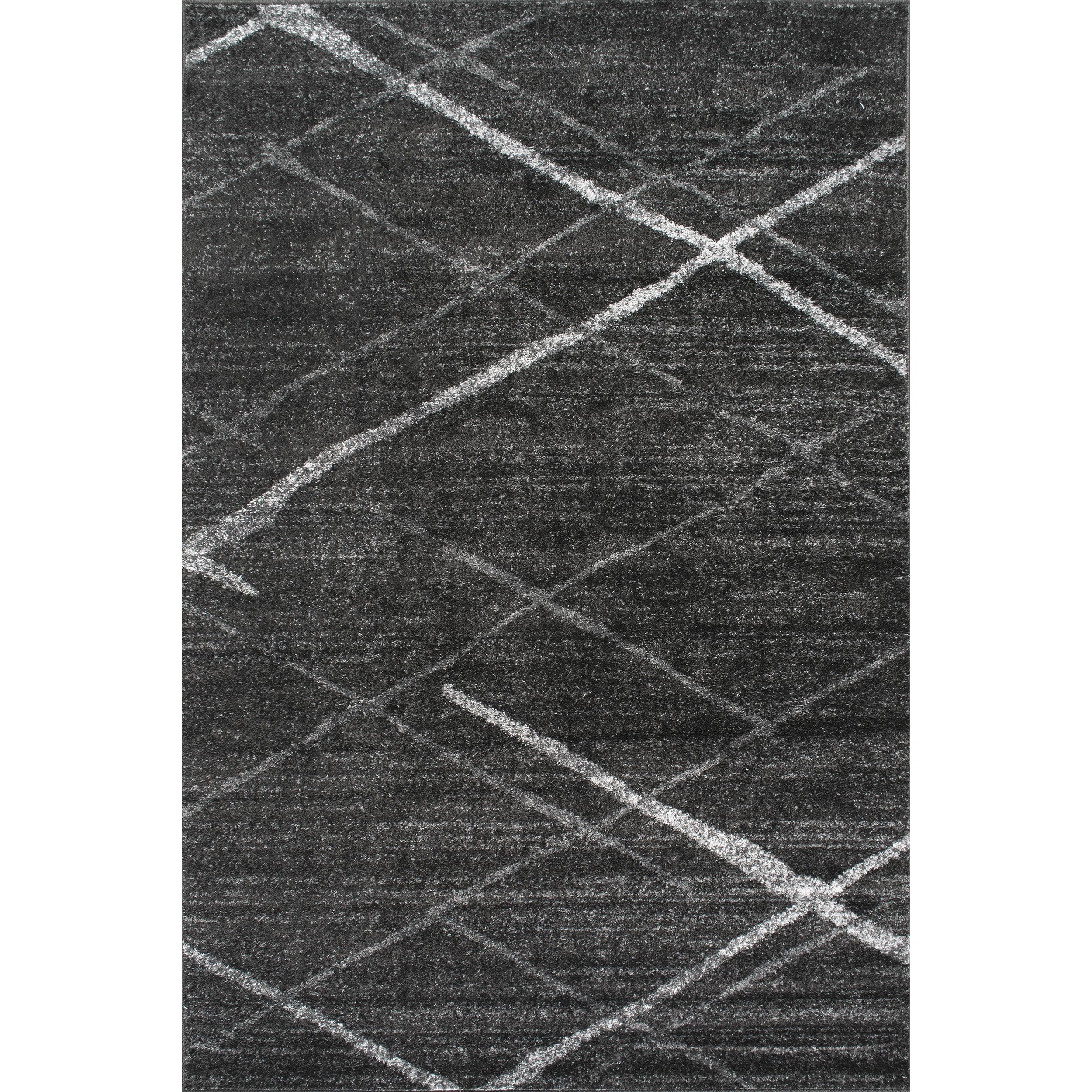 nuLOOM 7x9 Thigpen Contemporary Area Rug, Charcoal, Abstract Lines, Non-Slip Backing, Stain Resistant, For Bedroom, Dining Room, Living Room, Hallway, Office, Kitchen, Entryway