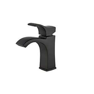 Pfister Venturi Bathroom Sink Faucet, Single Handle, Single Hole or 3-Hole, Matte Black Finish, LF042VNBB