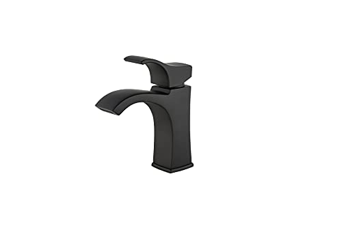 Pfister Venturi Bathroom Sink Faucet, Single Handle, Single Hole or 3-Hole, Matte Black Finish, LF042VNBB