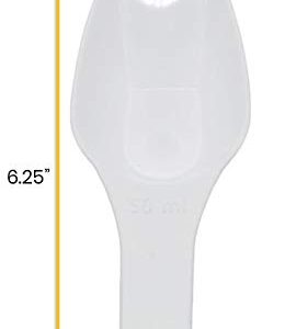 EISCO 12PK Scoops, 50ml (1.7oz) - Polypropylene Plastic - Flat Bottom - Excellent for Measuring & Weighing - Autoclavable