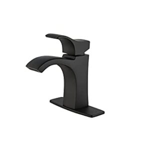 Pfister Venturi Bathroom Sink Faucet, Single Handle, Single Hole or 3-Hole, Matte Black Finish, LF042VNBB