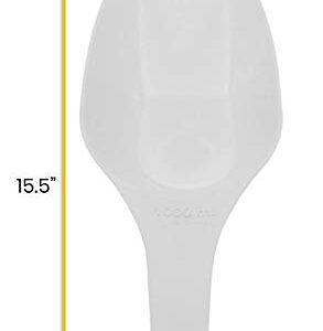 EISCO Scoop, 1000ml (33.8oz) - Polypropylene Plastic - Flat Bottom - Excellent for Measuring & Weighing - Autoclavable