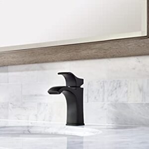 Pfister Venturi Bathroom Sink Faucet, Single Handle, Single Hole or 3-Hole, Matte Black Finish, LF042VNBB