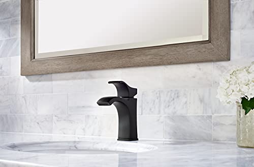 Pfister Venturi Bathroom Sink Faucet, Single Handle, Single Hole or 3-Hole, Matte Black Finish, LF042VNBB