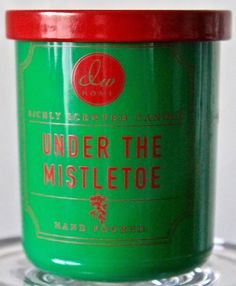 dw home under the mistletoe holiday jar candle, medium single wick with lid