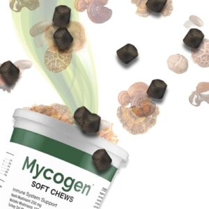 Mycogen for Dogs - Vitamins with 8 Types of Mushrooms - Support Immune System - 60 Soft Chews