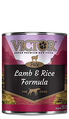 Victor Super Premium Dog Food – Lamb and Rice Formula Pâté – Canned Wet Adult Dog and Puppy Food - All Breed Sizes, 12 x 13.2 oz Cans