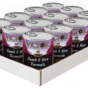 Victor Super Premium Dog Food – Lamb and Rice Formula Pâté – Canned Wet Adult Dog and Puppy Food - All Breed Sizes, 12 x 13.2 oz Cans