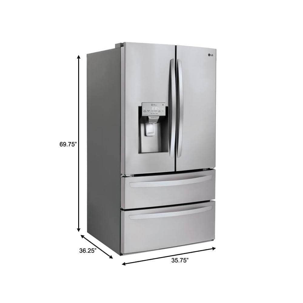 LG 28 cu.ft. Smart wi-fi Enabled French Door Refrigerator - 27.80 ft³ - 2X Freezer Drawer(s) - 18.60 ft³ Net Refrigerator Capacity - 9.20 ft³ Net Freezer Capacity - 724 kWh per Year - Smooth - LED