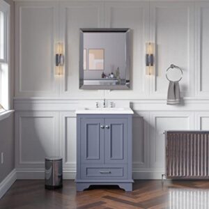 nantucket 24-inch bathroom vanity (quartz/marine gray): includes marine gray cabinet with stunning quartz countertop and white ceramic sink