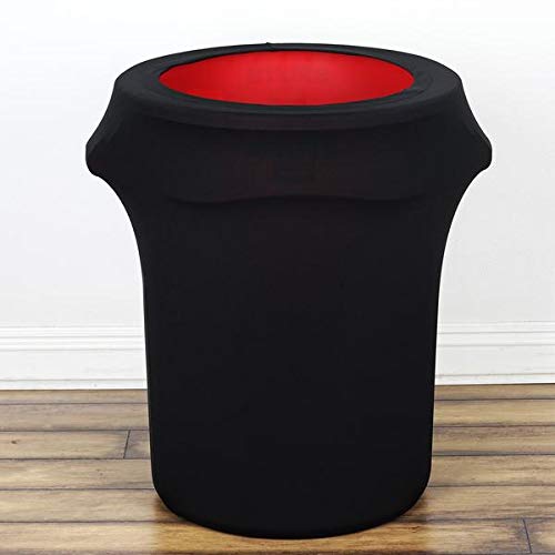 Balsa Circle 24-40 gallons Black Stretchable Spandex Round Waste Trash Bin Container Cover Wedding Party Fundraiser Decorations