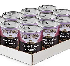 Victor Super Premium Dog Food – Lamb and Rice Formula Pâté – Canned Wet Adult Dog and Puppy Food - All Breed Sizes, 12 x 13.2 oz Cans