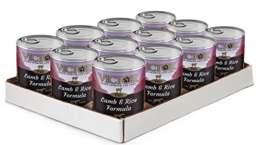 Victor Super Premium Dog Food – Lamb and Rice Formula Pâté – Canned Wet Adult Dog and Puppy Food - All Breed Sizes, 12 x 13.2 oz Cans