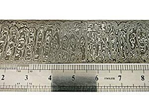 Poshland PLB-2091, CUSTOM HANDMADE DAMASCUS STEEL BILLET/BLANK BLADE MAKING BAR (Ladder Pattern)