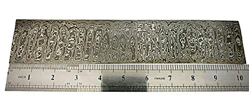 Poshland PLB-2091, CUSTOM HANDMADE DAMASCUS STEEL BILLET/BLANK BLADE MAKING BAR (Ladder Pattern)