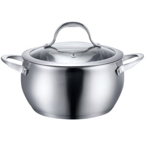 stainless steel cookware 3 quart sauce pot with lid