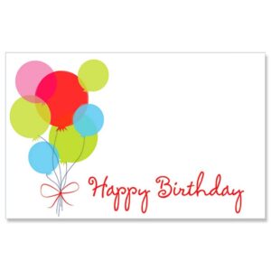 happy birthday balloon enclosure cards/gift tags - 3 1/2 x 2 1/4 (50)