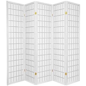 3-10 panel room divider square design white (5 panel)