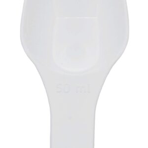 EISCO 12PK Scoops, 50ml (1.7oz) - Polypropylene Plastic - Flat Bottom - Excellent for Measuring & Weighing - Autoclavable