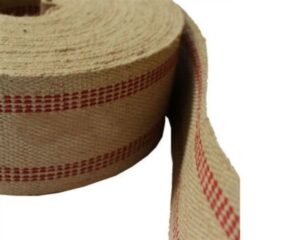 10 yd red stripe line jute webbing heavy weight wholesale upholstery supplies