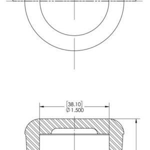 Caplugs 99191846 Finishing Cap for Round Tubing and Rods, Plastic, Cap ID 1.500", Length .98", COF-1 1/2, Black (Pack of 100)