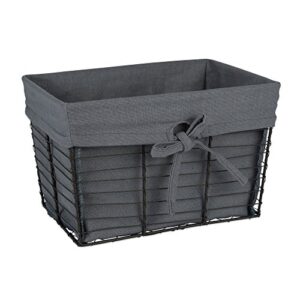 DII Farmhouse Chicken Wire Storage Baskets with Liner, Medium, Vintage Grey, 11x7.88x7", 2 Piece