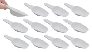 eisco 12pk scoops, 50ml (1.7oz) - polypropylene plastic - flat bottom - excellent for measuring & weighing - autoclavable