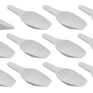 EISCO 12PK Scoops, 50ml (1.7oz) - Polypropylene Plastic - Flat Bottom - Excellent for Measuring & Weighing - Autoclavable