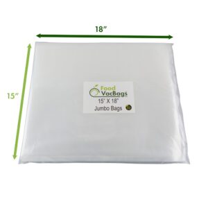 15-inch by 18-inch FoodVacBags Commercial Vacuum Sealer Bags, Industrial Size Storage for Food, Clothing, Documents (600)