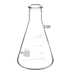 stonylab glass 500ml heavy wall borosilicate glass filtering flask, bolt neck with tubulation, 500ml