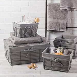 DII Farmhouse Chicken Wire Storage Baskets with Liner, Medium, Vintage Grey, 11x7.88x7", 2 Piece