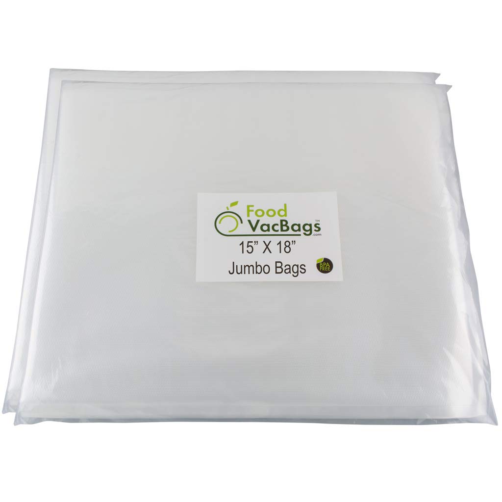 15-inch by 18-inch FoodVacBags Commercial Vacuum Sealer Bags, Industrial Size Storage for Food, Clothing, Documents (600)