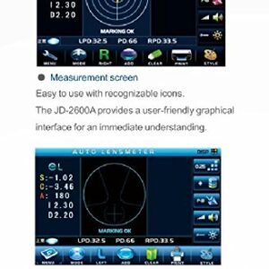 JD-2600A 7'' LCD Touch Screen New Digital Auto Lensmeter Lensometer Focimeter