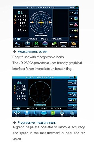 JD-2600A 7'' LCD Touch Screen New Digital Auto Lensmeter Lensometer Focimeter