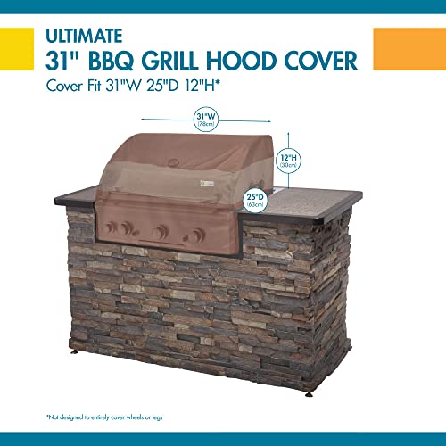 Duck Covers Ultimate Waterproof BBQ Hood Cover, 31 Inch, Grill Cover, Grill Cover for Outdoor Grill, BBQ Cover