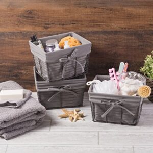 DII Farmhouse Chicken Wire Storage Baskets with Liner, Medium, Vintage Grey, 11x7.88x7", 2 Piece