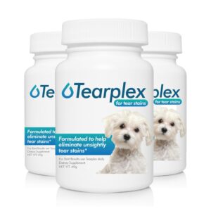 tearplex 3 Pack, Tear Stain Supplement for Dogs and Cats, #1 Rated Natural Tear Stain Product - Made in The USA, 100% Tylosin Free, Veterinarian Trusted - Beef Flavored