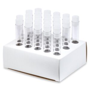 12x75mm ps plastic test tubes, flange caps, cardboard rack, karter scientific 206n8 (pack of 50)