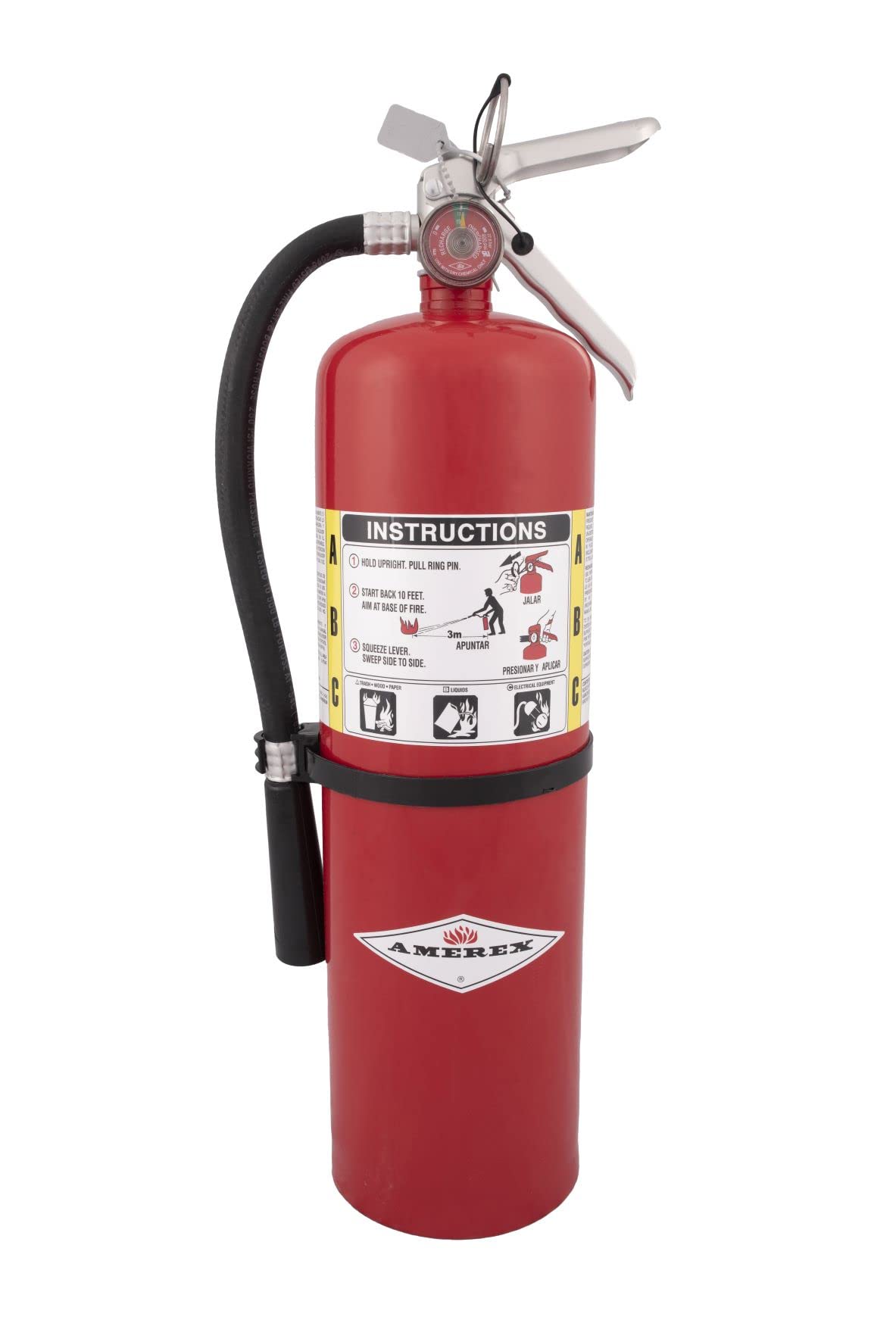 Amerex 10 lb. ABC Dry Chemical Multi-Purpose Fire Extinguisher with Wall Bracket