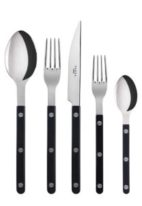 sabre flatware set stainless steel black bistrot 5-pieces service for 4 (20-pieces)