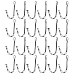 antrader household metal j shaped wall door key coat bag hanger hook silver tone pack of 24