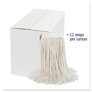 Boardwalk BWK2020CCT #20 Cut-End Cotton Wet Mop Head - White (12/Carton)