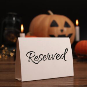 20 Pack Modern Reserved Table Sign With Name Line - Reserved Signs For Wedding - White Reserved Signs - Wedding Accessories - Tent Cards For Reserving Seats & Places - Place Cards for Party, Event