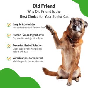 Pet Wellbeing Old Friend for Senior Dogs & Cats - Vet-Formulated - Aging Immune System & Joint Mobility Support in Older Pets - Natural Herbal Supplement 4 oz (118 ml)