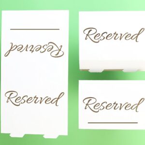 20 Pack Modern Reserved Table Sign With Name Line - Reserved Signs For Wedding - White Reserved Signs - Wedding Accessories - Tent Cards For Reserving Seats & Places - Place Cards for Party, Event