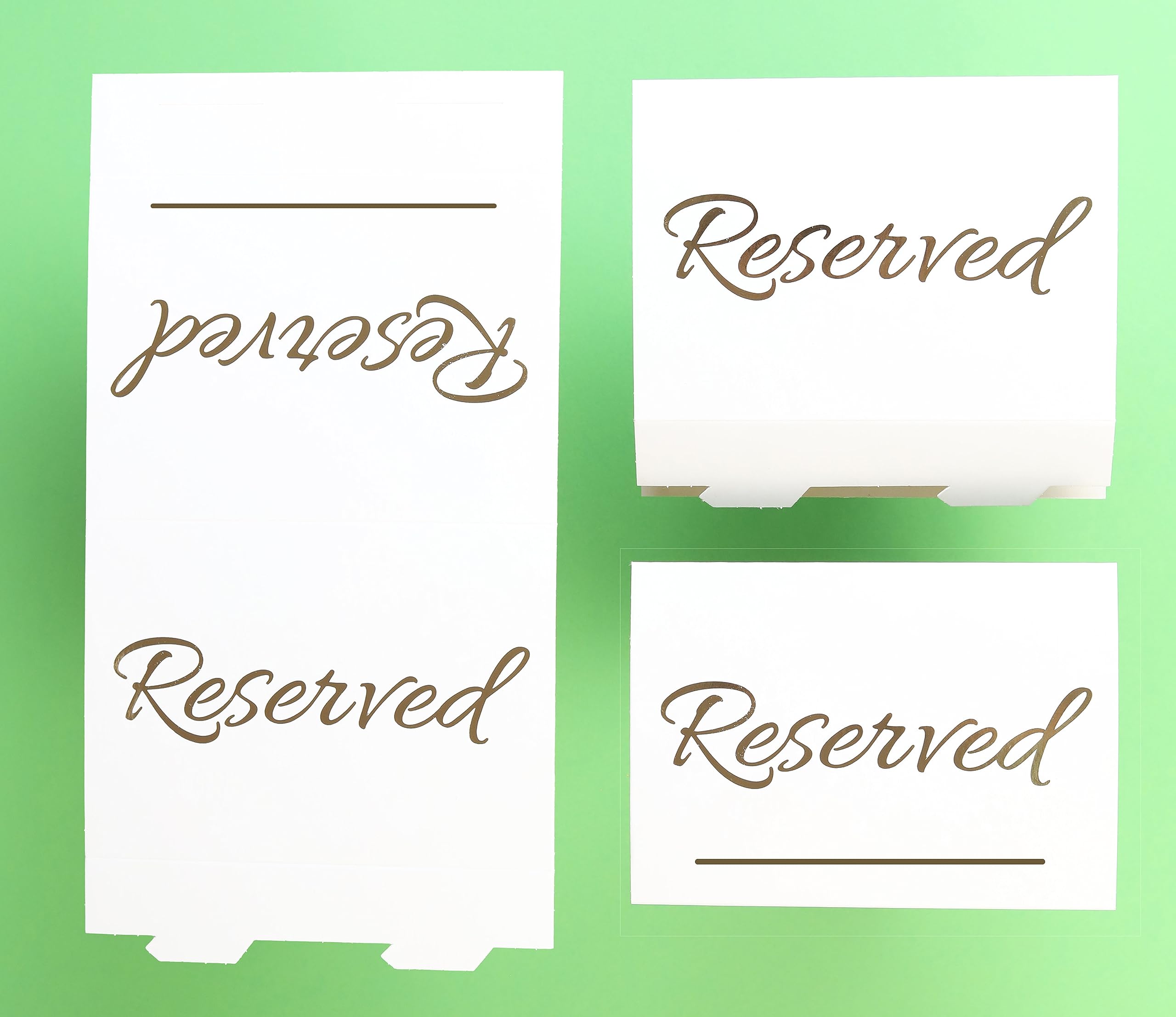 20 Pack Modern Reserved Table Sign With Name Line - Reserved Signs For Wedding - White Reserved Signs - Wedding Accessories - Tent Cards For Reserving Seats & Places - Place Cards for Party, Event