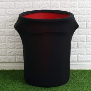 Balsa Circle 24-40 gallons Black Stretchable Spandex Round Waste Trash Bin Container Cover Wedding Party Fundraiser Decorations