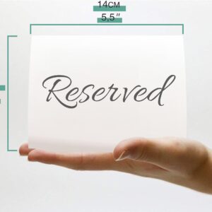 20 Pack Modern Reserved Table Sign With Name Line - Reserved Signs For Wedding - White Reserved Signs - Wedding Accessories - Tent Cards For Reserving Seats & Places - Place Cards for Party, Event