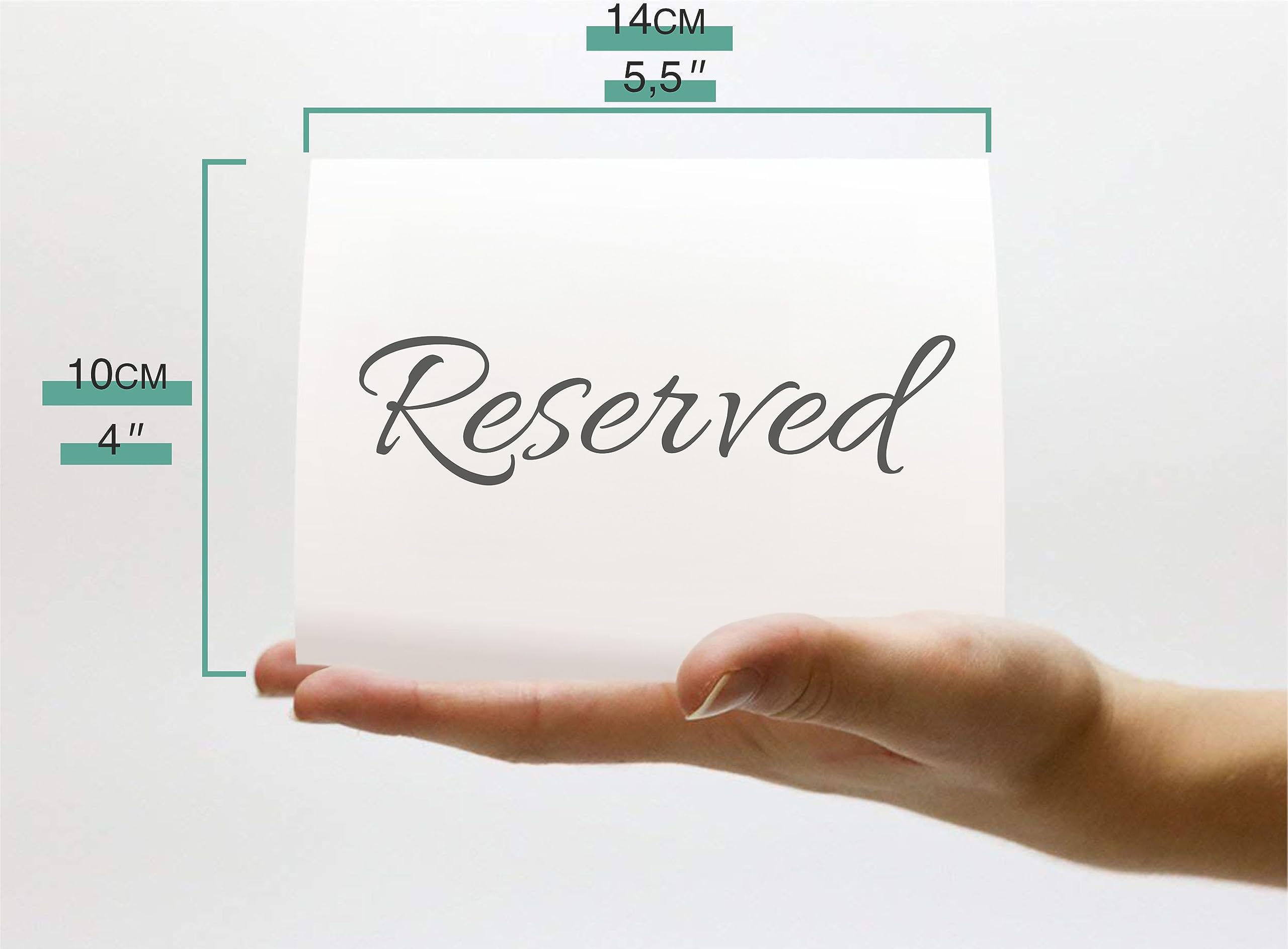 20 Pack Modern Reserved Table Sign With Name Line - Reserved Signs For Wedding - White Reserved Signs - Wedding Accessories - Tent Cards For Reserving Seats & Places - Place Cards for Party, Event